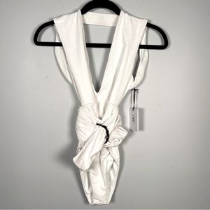 Revel Rey | Swim | Revel Rey Onepiece Bathing Suit In Iridescent White ...